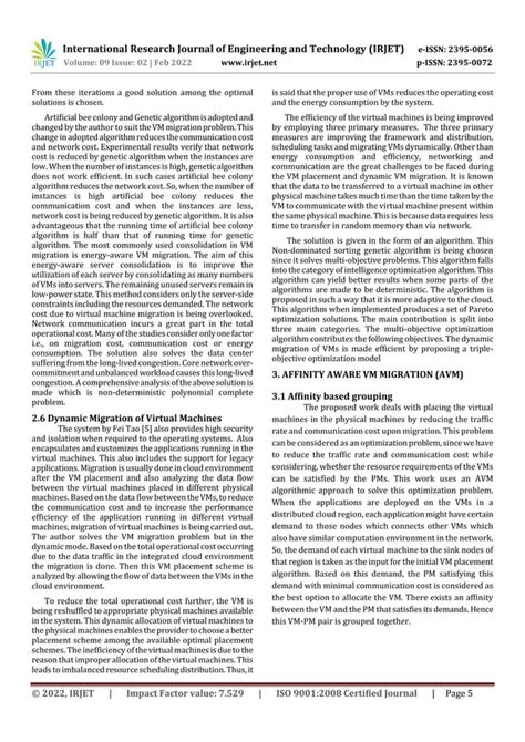 Affinity Based Virtual Machine Migration Avm Approach For Effective Placement In Cloud