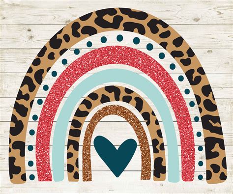 Rainbow Leopard Glitter Png Digital Download Etsy