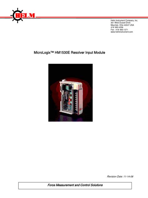 Hm1530e Resolver Module Pdf Programmable Logic Controller Analog