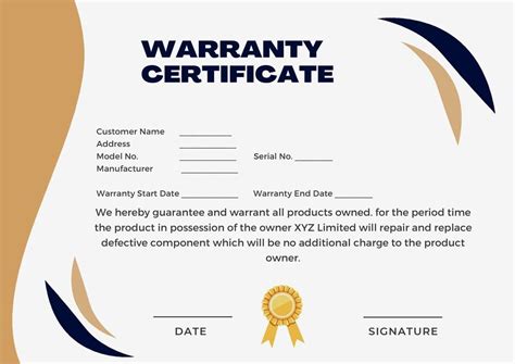 Warranty Certificate Format Free Word Pdf Download