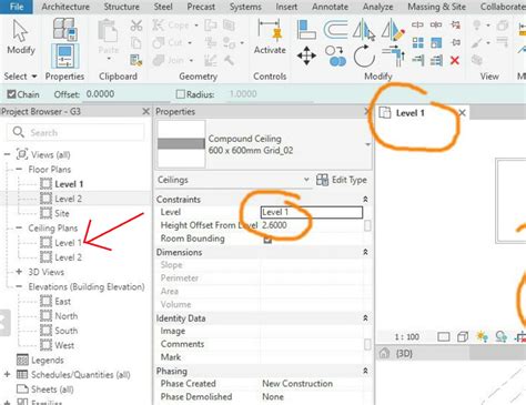 Solved Revit 2023 How To Sketch The Ceiling Of A Level In Multiple