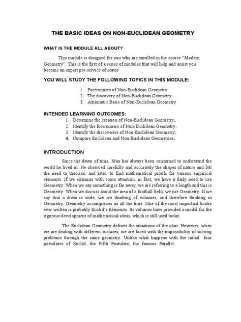 Non Euclidean Geometry Pdf Non Euclidean Geometry Hyperbolic Geometry