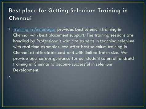 Ppt Selenium Training In Chennai Powerpoint Presentation Free Download Id7558902