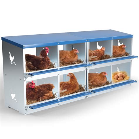 Kinchoix Chicken Nesting Box 8 Holes Laying Boxes For Chicken Hens Ducks Poultry Protect Eggs