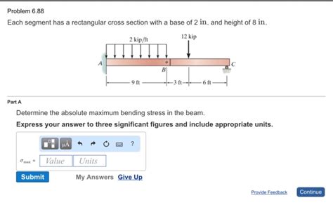solved each segment has a rectangular cross section with a