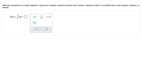Solved Write The Expression As A Single Logarithm Assume