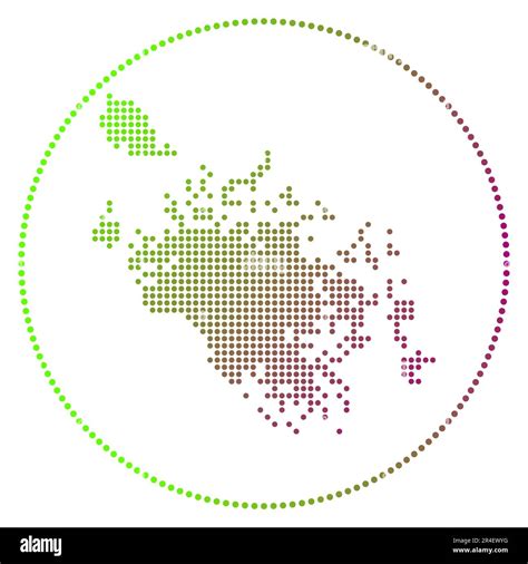 Cat Ba Island Digital Badge Dotted Style Map Of Cat Ba Island In