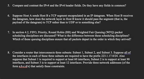Solved Compare And Contrast The Ipv4 And The Ipv6 Header