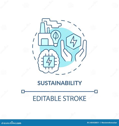 Sustainability Turquoise Concept Icon Stock Vector Illustration Of Stroke Abstract 240458851
