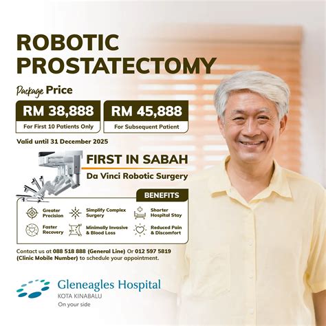 Robotic Prostatectomy Gleneagles Hospital Kota Kinabalu
