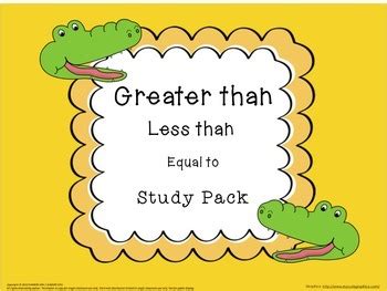 GREATER THAN LESS THAN STUDY PACK By A TO Z LEARNING TPT