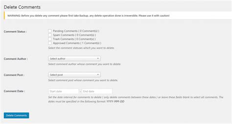 how to quickly mass delete spam comments in wordpress