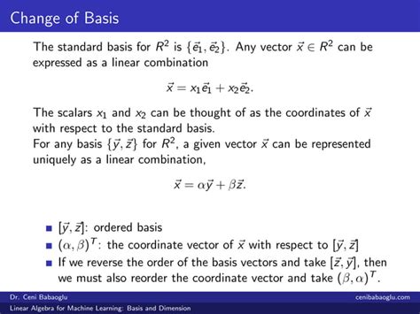 2 Linear Algebra For Machine Learning Basis And Dimension Pdf