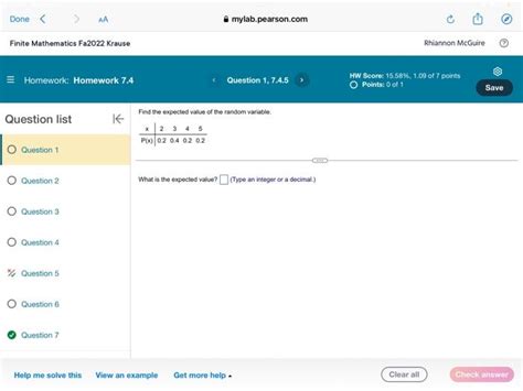 Find The Expected Value For The Random Variable Whose