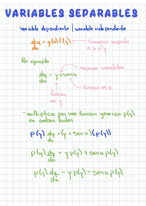 Solution Metodo De Variables Separables Para Ecuaciones Diferenciales Homogeneas De 1er Grado