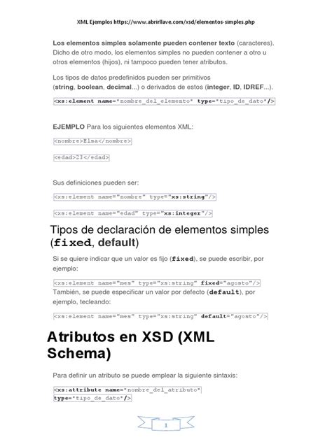 Xml Ejemplos Pdf Xml Datos De Computadora