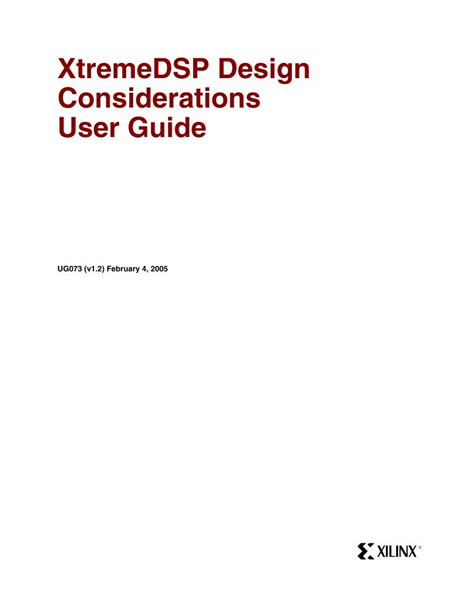 PDF Xilinx UG XtremeDSP Design Considerations User Guide DOKUMEN
