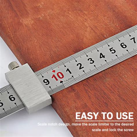 Steel Ruler Locator Angles Scriber Marker Ruler Limiter Woodworking