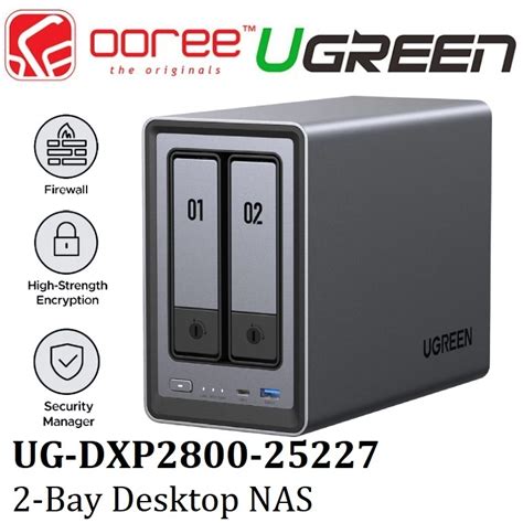 Ugreen Nasync Dxp2800 2 Bay Desktop Nas Intel N100 Quad Core Cpu 8gb