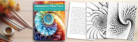 Fibonacci Fractals Coloring And Puzzles Book Arts Inkovia 9798852694584 Books
