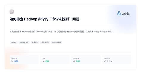 如何排查 Hadoop 命令的 命令未找到”问题 Labex