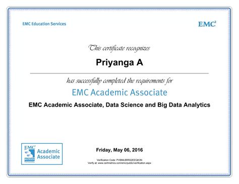 Emc Academic Associate Data Science And Big Data Analytics Certificate Pdf Business