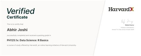 Abhir Joshi On Linkedin Datascience Rprogramming Harvardx