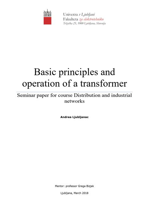 Basic Principles And Operation Of A Transformer Eep
