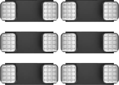 Exitlux 6 Packs Blacks Emergency Lights With Backup Battery Two Head Adjustable Fire Commercial