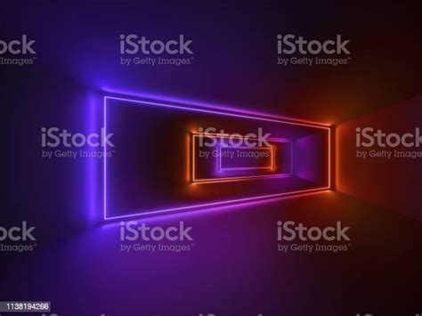 3d 렌더링 빛나는 라인 붉은 보라색 네온 불빛 추상적 인 환각 배경 자외선 제품 쇼케이스 템플릿 생생한 색상 레이저 쇼 Led 조명에 대한 스톡 사진 및 기타 이미지