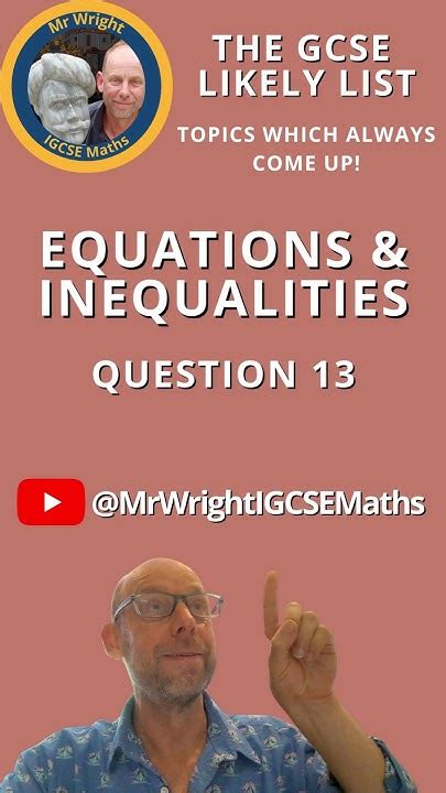 Equations Inequalities Q13 Igcsemaths Maths Igcse Edexcel Youtube