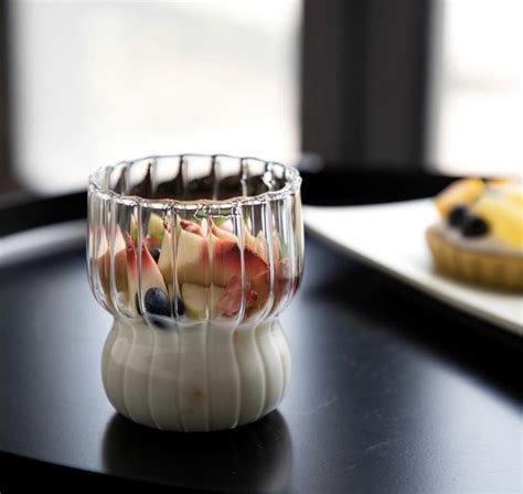 앳유어홈 플리츠 내열 유리컵 머그 홈카페 네스프레소 아메리카노 라떼 뜨거운 우유 컵 물 커피 위시버킷