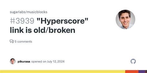 Hyperscore Link Is Oldbroken · Issue 3939 · Sugarlabsmusicblocks · Github