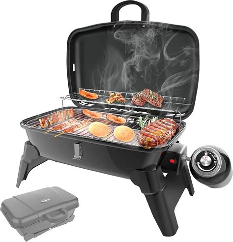 Portable Gas Grill 189 Square Inches Small Propane Grills Camping Grill For Outdoor Cooking