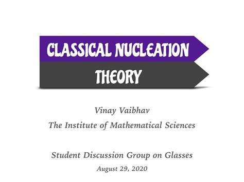 Classical Nucleation Theory Speaker Deck