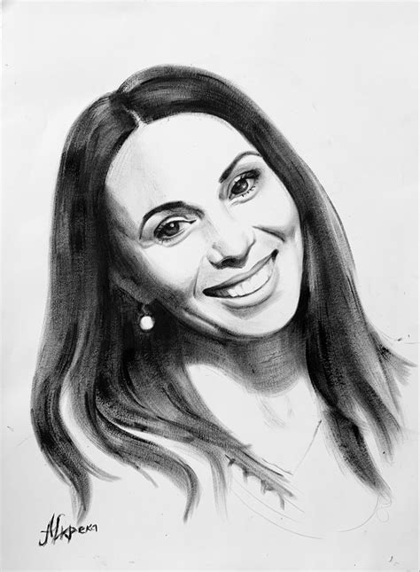 Портрет сухая кисть