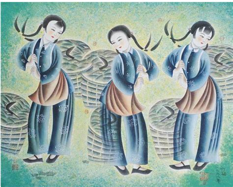 割草女 刘竹梅 传统绵竹年画 图片