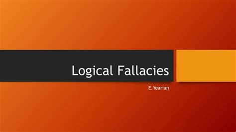 PPT Logical Fallacies PowerPoint Presentation Free Download ID 8858737