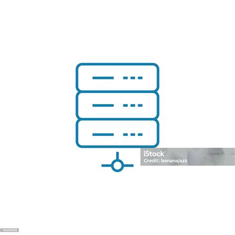 인터넷 서버 선형 아이콘 개념입니다 인터넷 서버 선 벡터 기호 상징 그림 3차원 형태에 대한 스톡 벡터 아트 및 기타 이미지