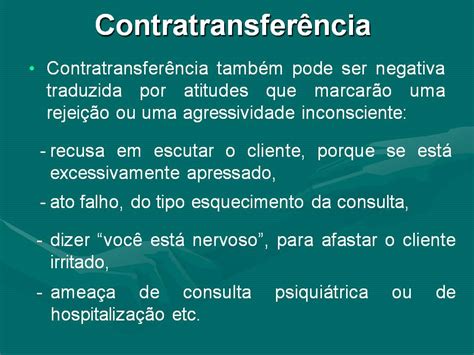 Mentes Em Análise Transferência E Contratransferência