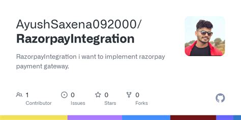 GitHub AyushSaxena RazorpayIntegration RazorpayIntegration I Want To Implement Razorpay