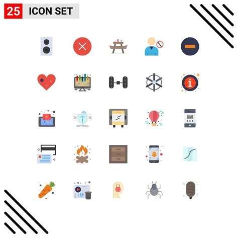 Group Of 25 Modern Flat Colors Set For People Human Multimedia Avatar Seat Editable Vector