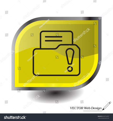 Isolated File Folder Icon Exclamation Sign Stock Vector Royalty Free Shutterstock
