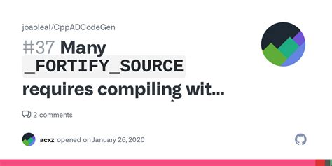 Many FORTIFY SOURCE Requires Compiling With Optimization O