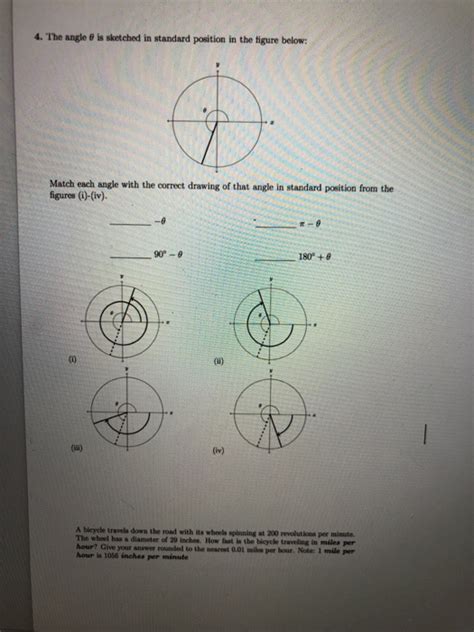 Solved The Angle Is Sketched In Standard Position In Chegg Com
