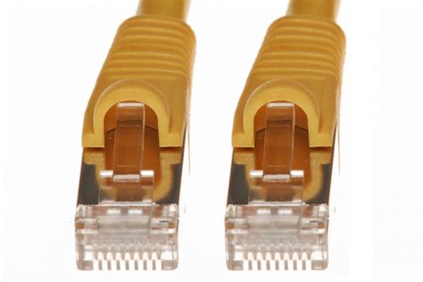 1 Foot Yellow CAT6 Shielded Patch Cable Yellow 1 Ft Category 6 STP Cables