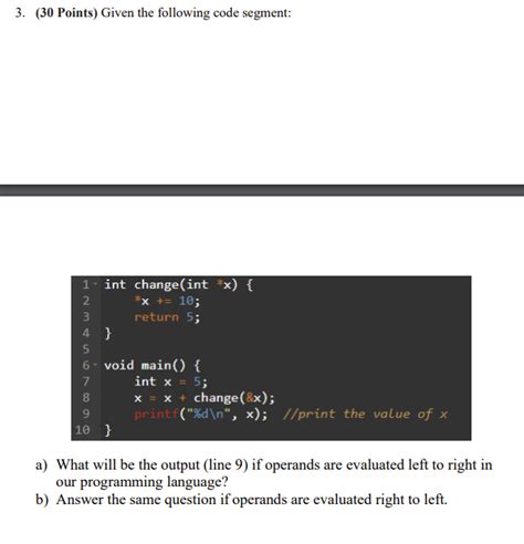 Solved 3 30 Points Given The Following Code Segment 1