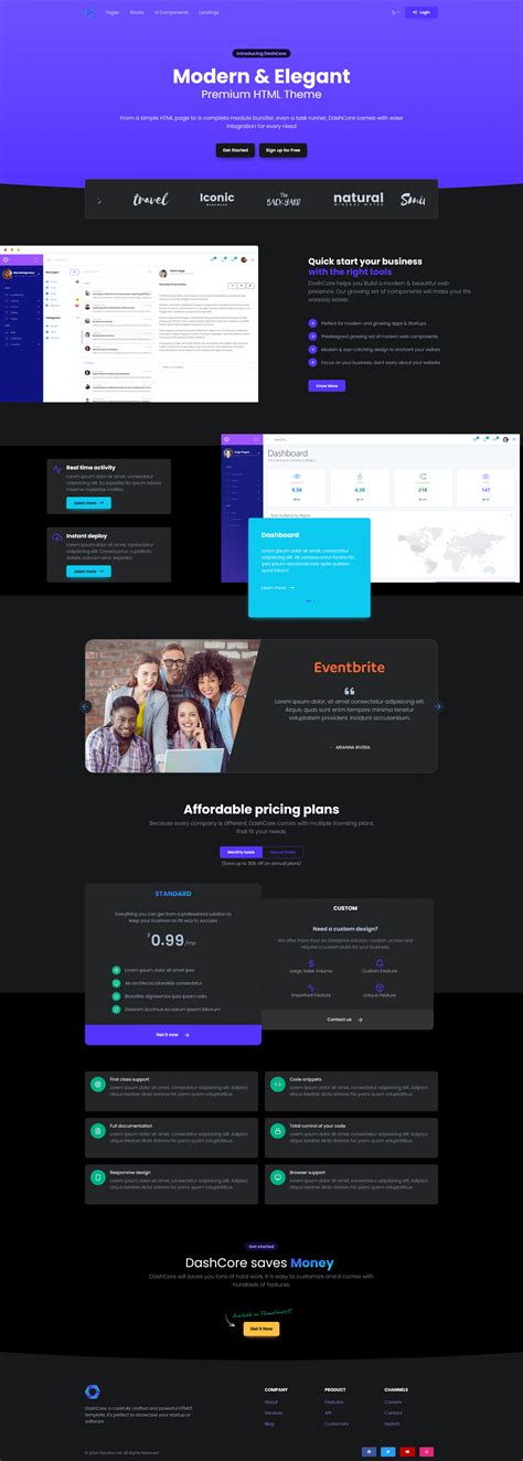 Dashcore Powerful Responsive Saas Startup And Technology Html Template