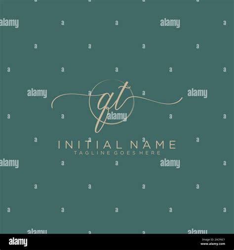 QT Initial Handwriting With Circle Template Stock Vector Image Art Alamy