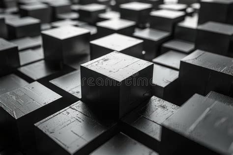 cubical chaos abstract 3d render of interlocking cubes stock illustration illustration of